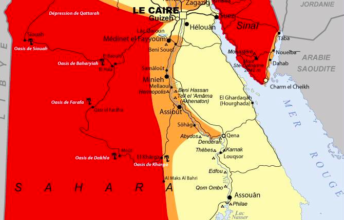 CARTE ZONES VIGILANCE EGYPTE - L'Echo Touristique